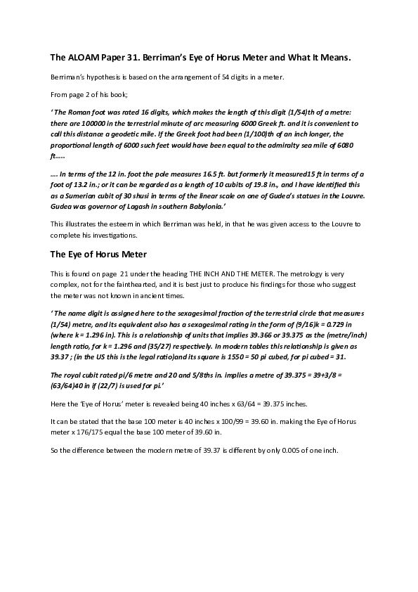 (DOC) The Aloam Paper 32 Berriman's Eye of Horus Meter and What it Means.