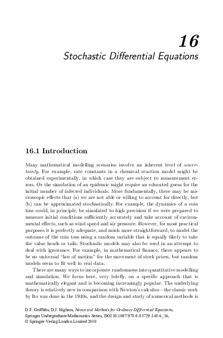 (PDF) Stochastic differential equations