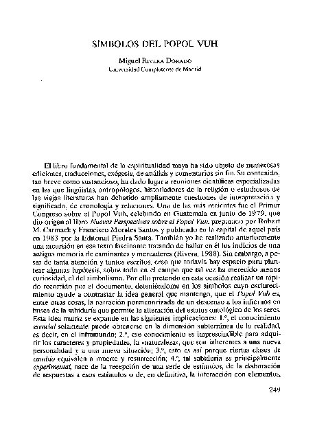 (PDF) Símbolos del Popol Vuh