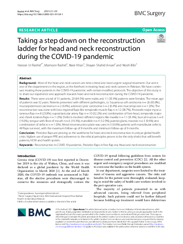 (PDF) Taking a step down on the reconstruction ladder for head and neck ...