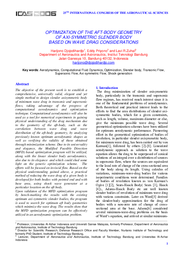 (PDF) Optimization of the Aft-Body Geometry of Axi-Symmetric Slender ...