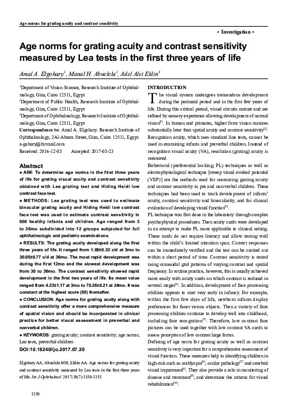 (PDF) Age norms for grating acuity and contrast sensitivity measured by ...
