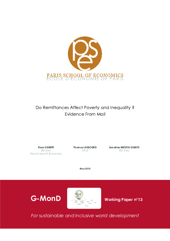 (PDF) G-MonD Working Paper n°13 For sustainable and inclusive world ...