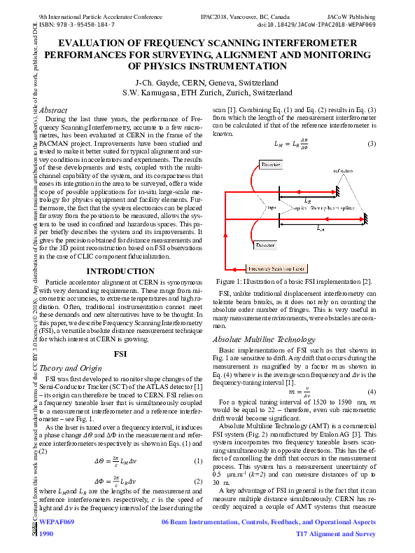 (PDF) JACoW : Evaluation of Frequency Scanning Interferometer ...