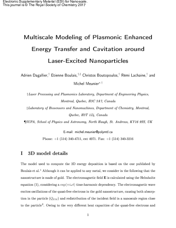 (PDF) Multiscale modeling of plasmonic enhanced energy transfer and ...
