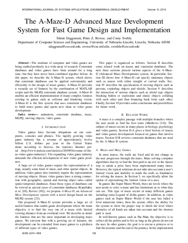 (PDF) The A-Maze-D advanced maze development system for fast game ...