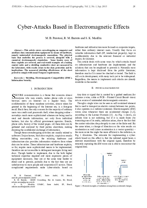 (PDF) Cyber-Attacks Based in Electromagnetic Effects