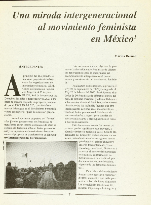 (PDF) Una mirada intergeneracional al movimiento feminista en México