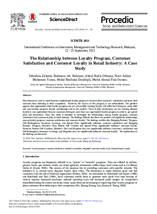 (PDF) The Relationship between Loyalty Program, Customer Satisfaction and Customer Loyalty in ...