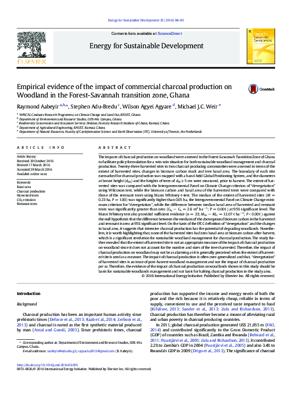 (PDF) Empirical evidence of the impact of commercial charcoal ...