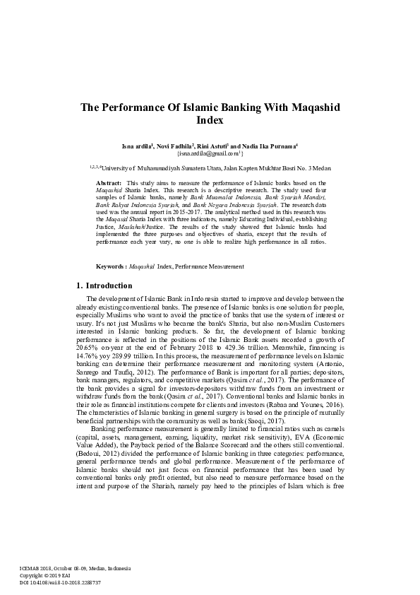 (PDF) The Performance Of Islamic Banking With Maqashid Index