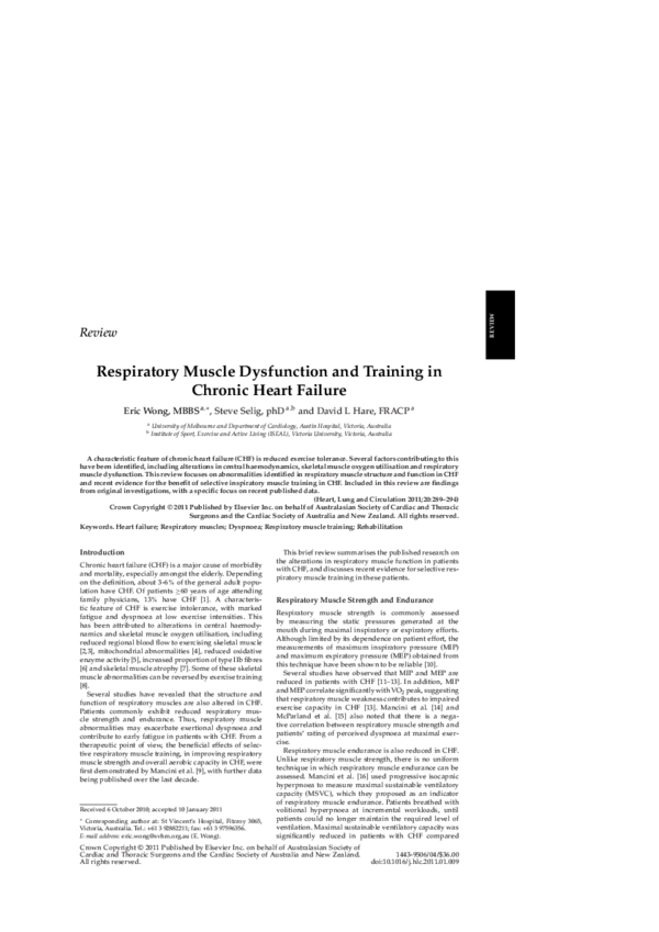 (PDF) Respiratory Muscle Dysfunction in Heart Failure