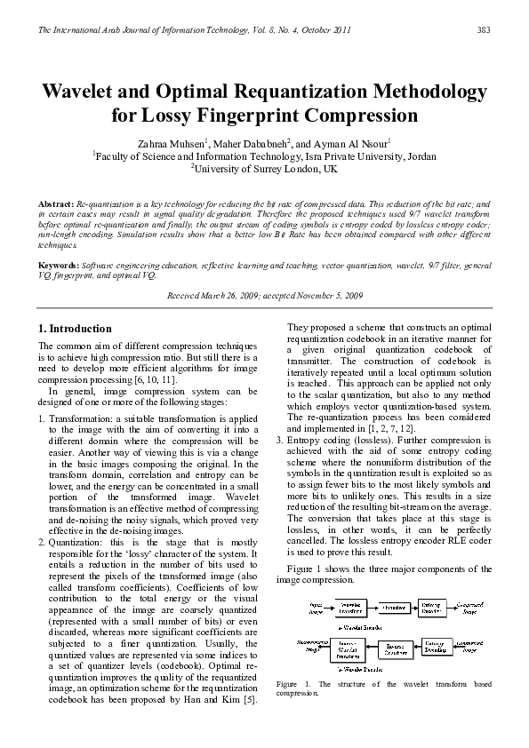 (PDF) Wavelet-Based Lossy Fingerprint Compression