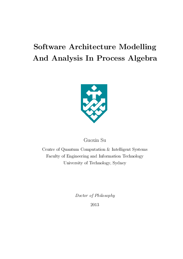 (PDF) Software architecture modelling and analysis in process algebra