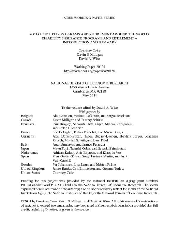 (PDF) Social Security Programs and Retirement Around the World ...