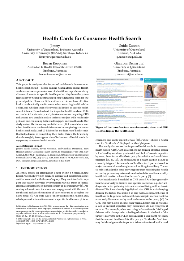 (PDF) Health Cards for Consumer Health Search | jimmy jimmy - Academia.edu