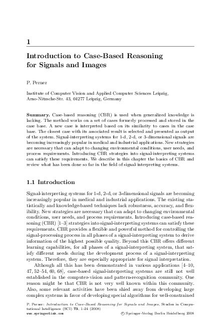 (PDF) Introduction to case-based reasoning for signals and images