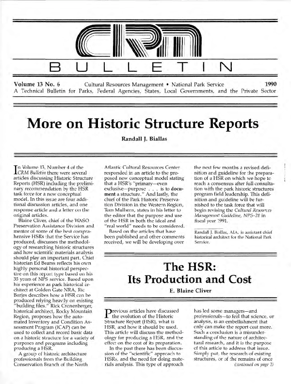 (PDF) More on Historic Structure Reports
