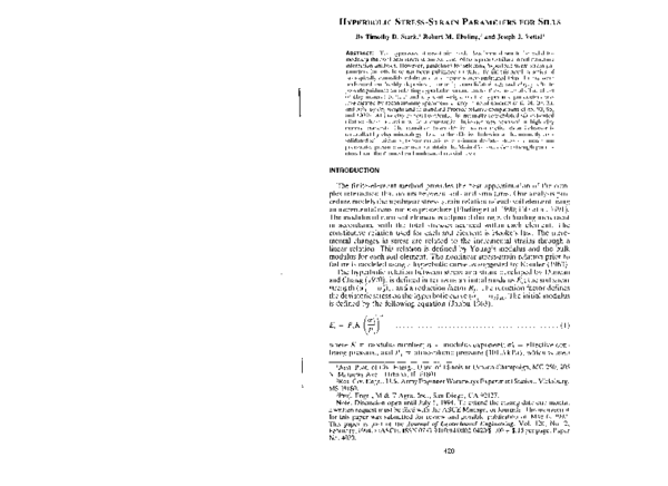 (PDF) Hyperbolic Stress‐Strain Parameters for Silts