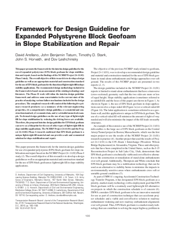 (PDF) Framework for Design Guideline for Expanded Polystyrene Block ...