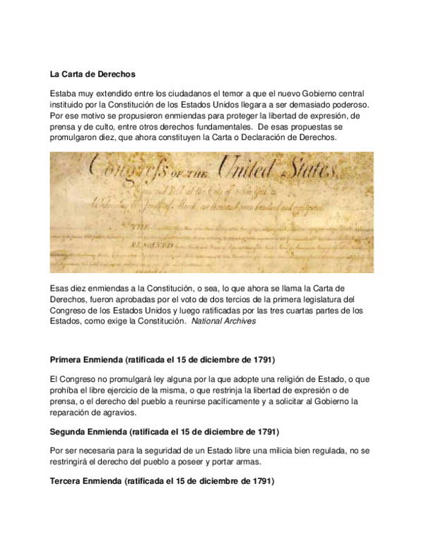 (PDF) Spanish translation U.S. Bill of Rights