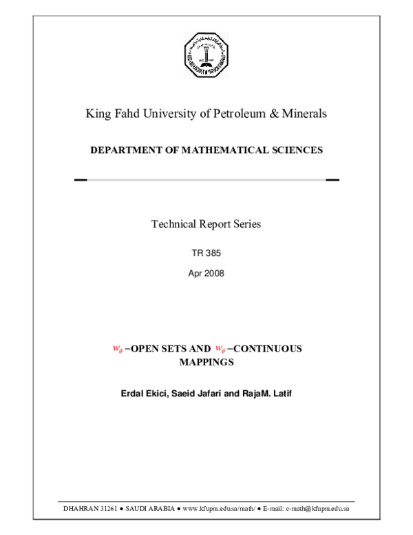 (PDF) Continuous Mappings