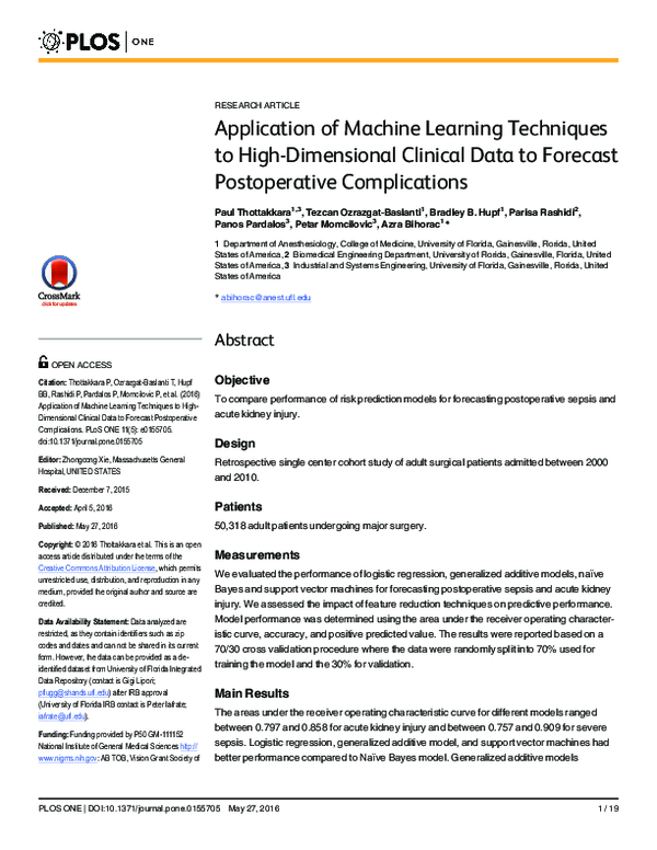 (PDF) Application of Machine Learning Techniques to High-Dimensional ...