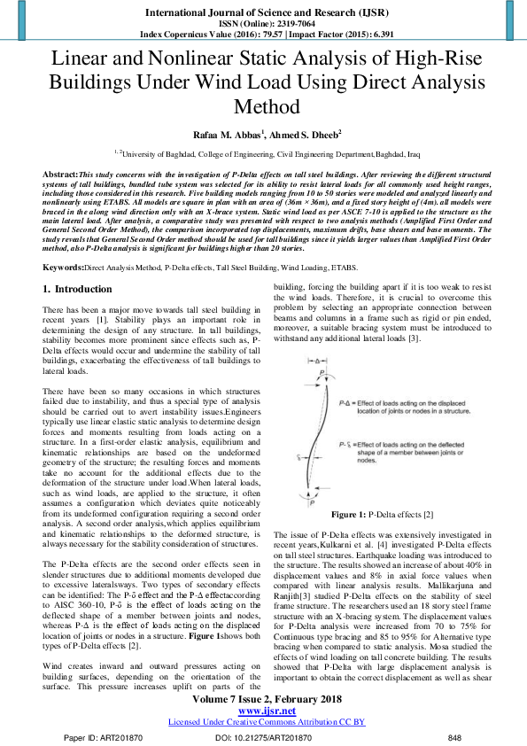 (PDF) Linear and Nonlinear Static Analysis of High-Rise Buildings Under Wind Load Using Direct ...