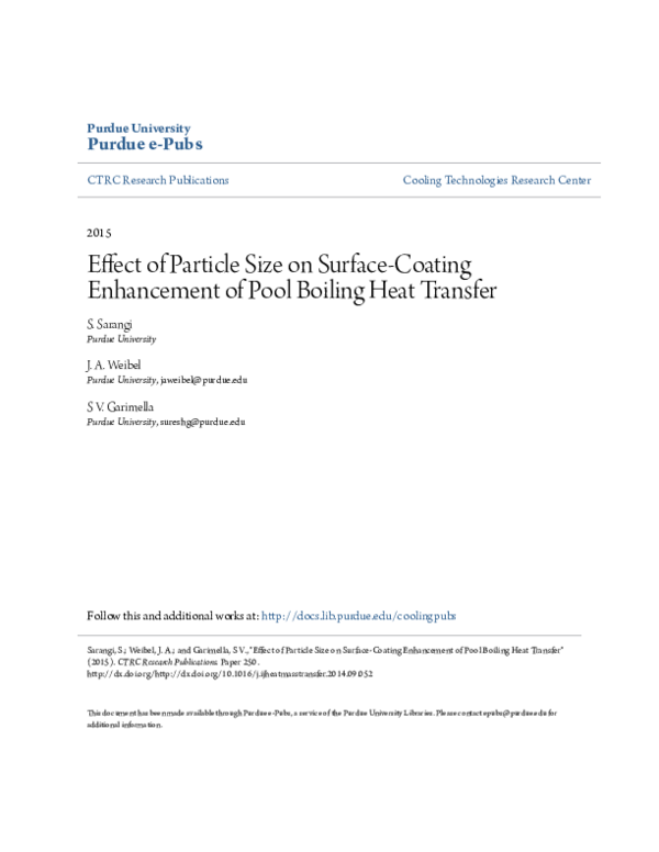 (PDF) Effect of particle size on surface-coating enhancement of pool ...
