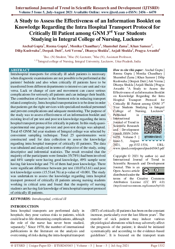 (PDF) Research article published