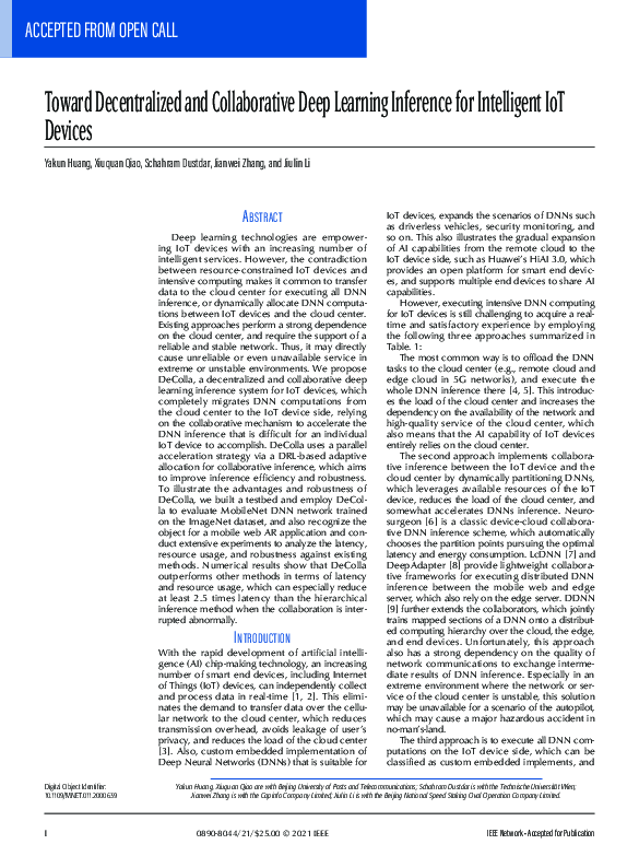 (PDF) Toward Decentralized and Collaborative Deep Learning Inference ...