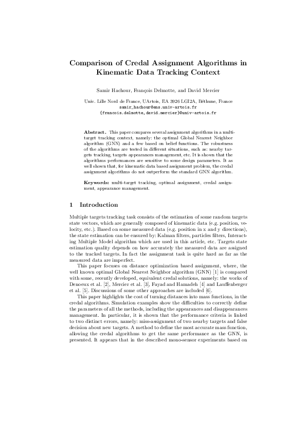 Pdf Credal Vs Gnn Algorithms In Tracking Kinematics