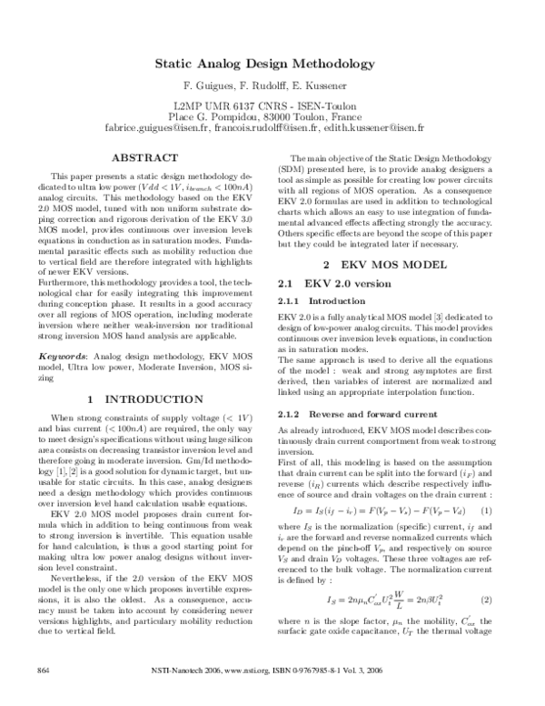 (PDF) Static Analog Design Methodology