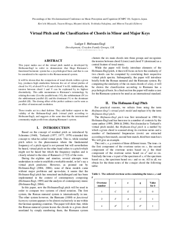 (PDF) Virtual Pitch and the Classification of Chords in Minor and Major ...