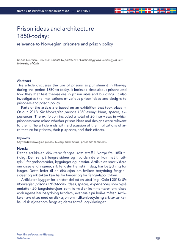 (PDF) Prison ideas and architecture 1850-today