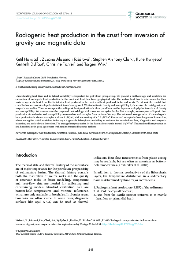(PDF) Radiogenic heat production in the crust from inversion of gravity ...