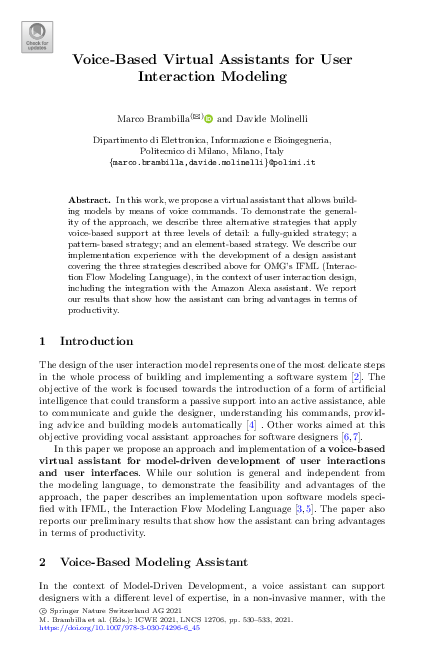 (PDF) Voice-Based Virtual Assistants for User Interaction Modeling