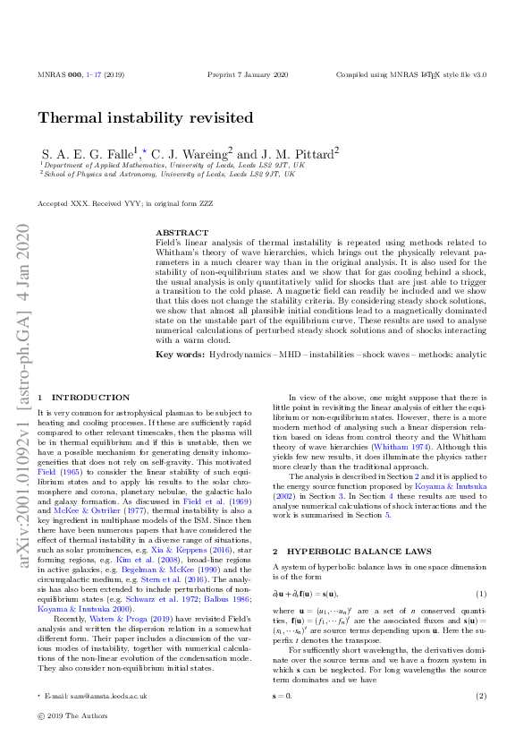 (PDF) Thermal instability revisited