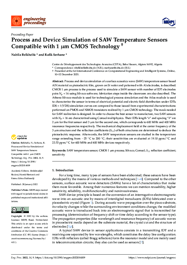 (PDF) Process and Device Simulation of SAW Temperature Sensors ...