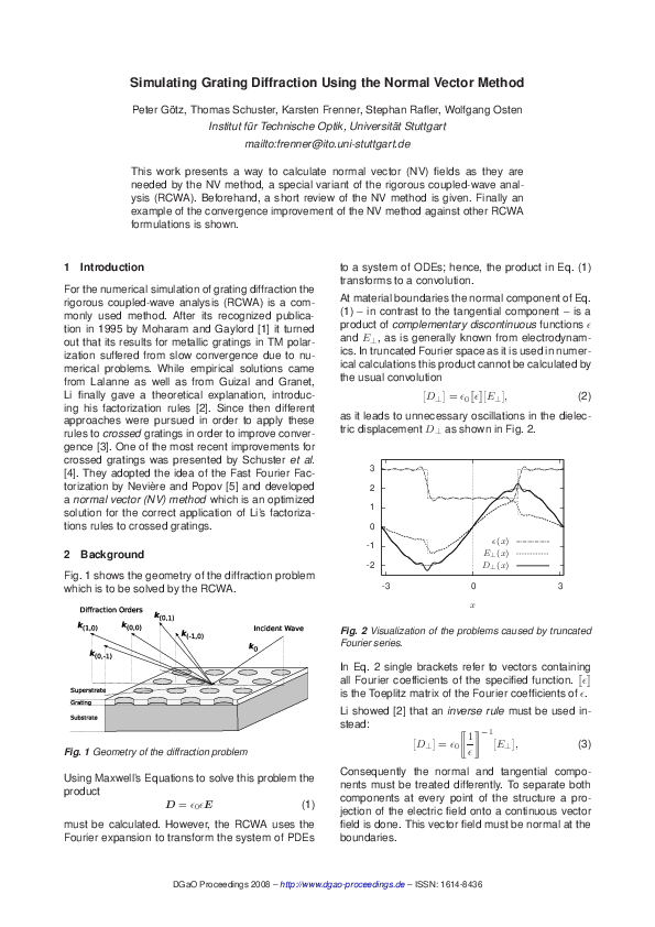 (PDF) Simulating Grating Diffraction Using the Normal Vector Method