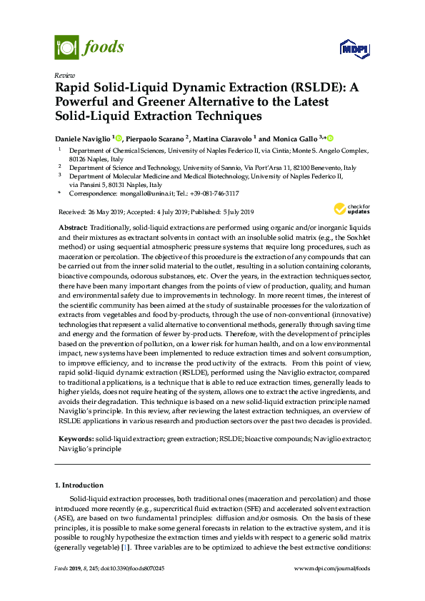 (PDF) Rapid Solid-Liquid Dynamic Extraction (RSLDE): A Powerful and Greener Alternative to the ...