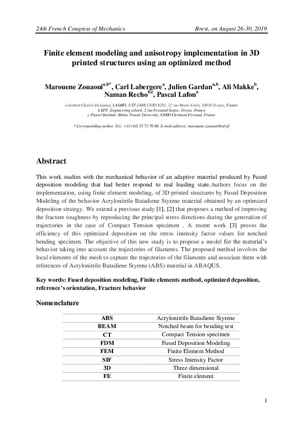 Pdf Finite Element Modeling And Anisotropy Implementation In 3d