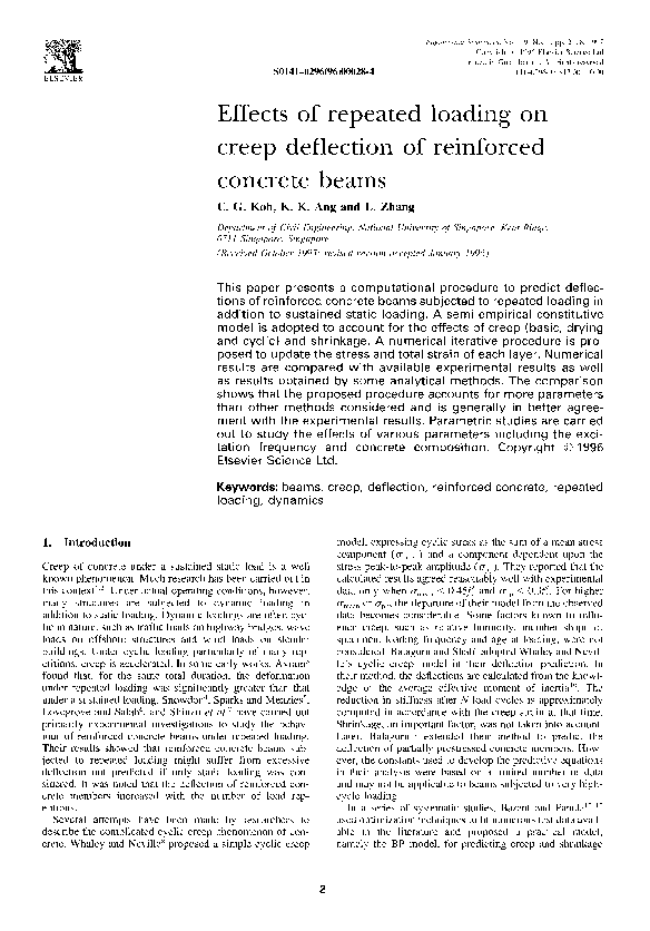 (PDF) Effects of repeated loading on creep deflection of reinforced ...