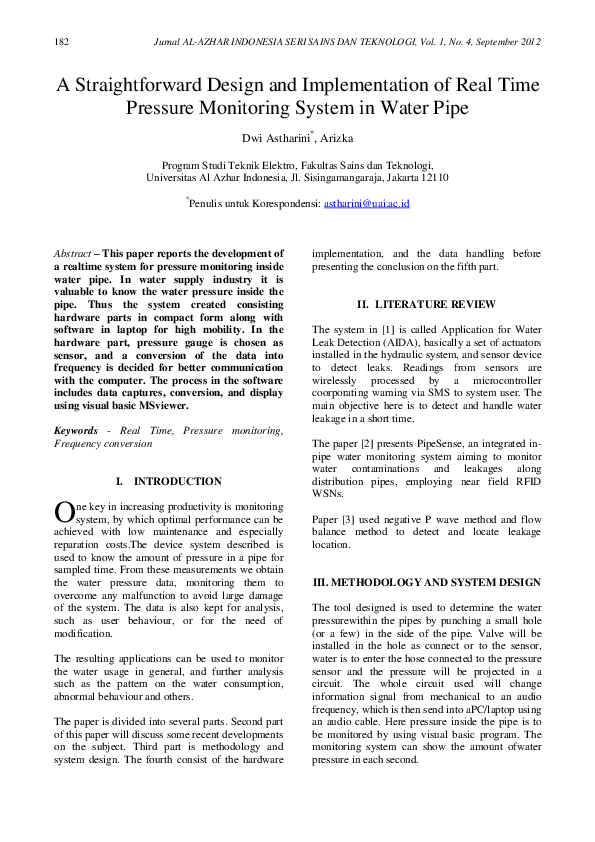 (PDF) A Straightforward Design and Implementation of Real Time Pressure ...