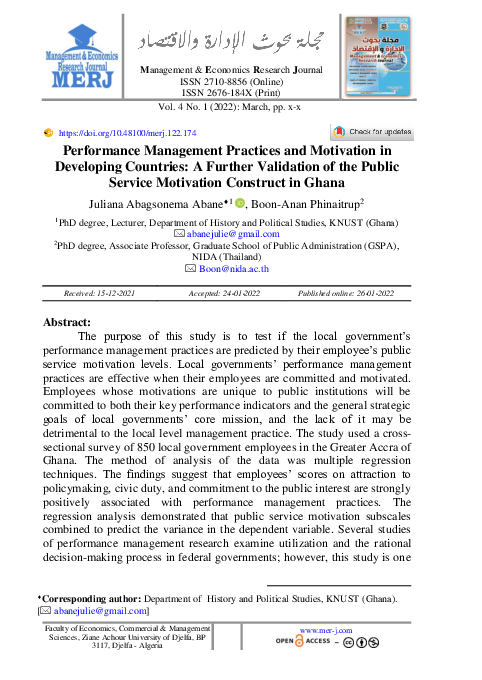 (PDF) Performance Management Practices and Motivation in Developing ...