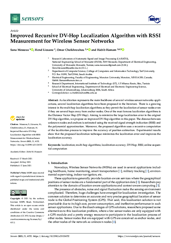 Pdf Enhanced Dv Hop Localization Using Rssi For Sensor Nodes 7842