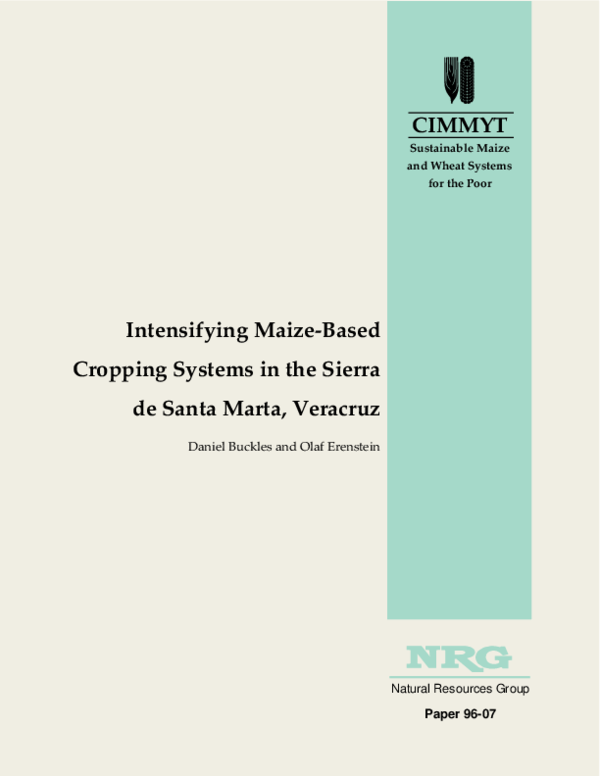 (PDF) Intensifying Maize-Based Cropping Systems