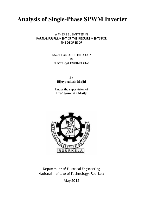 (PDF) Analysis of Single-Phase SPWM Inverter