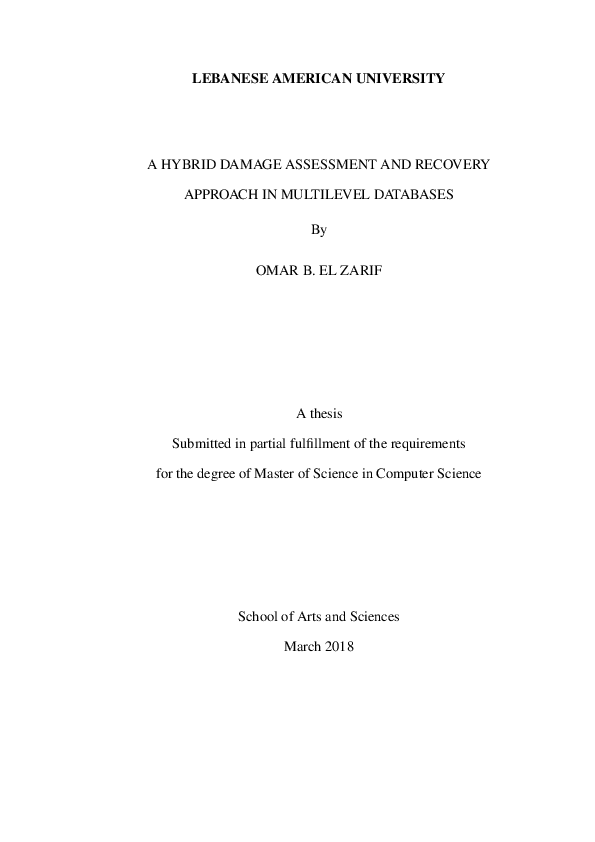 (PDF) LEBANESE AMERICAN UNIVERSITY A HYBRID DAMAGE ASSESSMENT AND ...