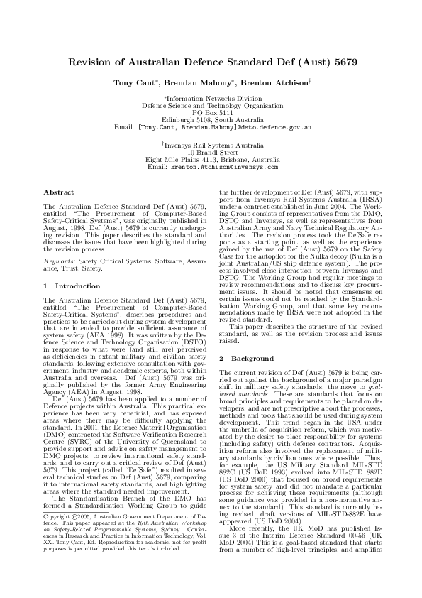 (PDF) Abstract The Australian Defence Standard Def (Aust) 5679